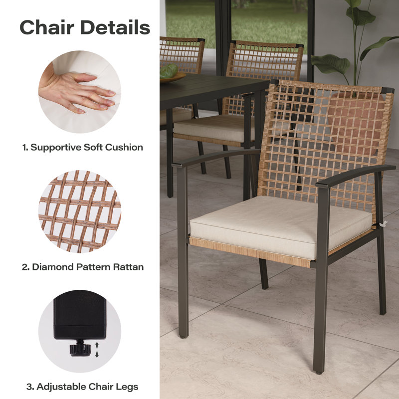 Red Barrel Studio 6 - Person Rectangular Outdoor Swivel Dining Set with Cushions & Reviews ...